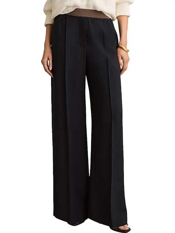 REISS Wide Leg Trousers - Navy