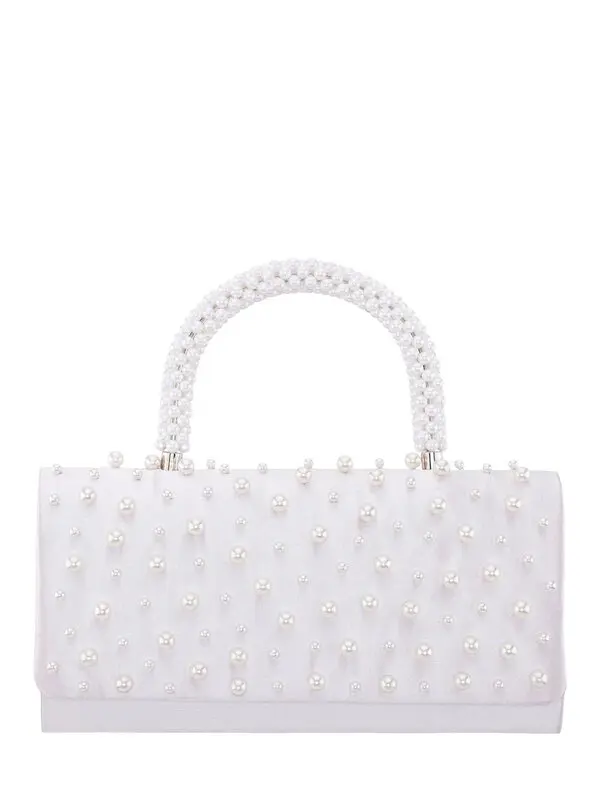 Nina Gaia Faux Pearl Top Handle Bag - Ivory