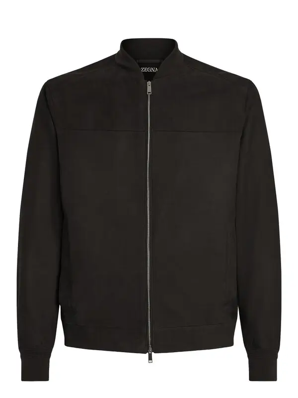 Zegna Secondskin Leather Bomber - Black
