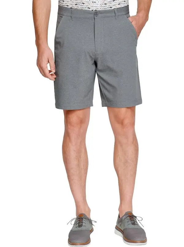 Johnston & Murphy Xc4 Performance Flat Front Shorts - Grey