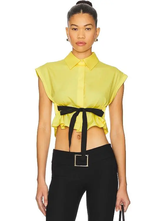 MSGM Tied Waist Shirt - Light Yellow