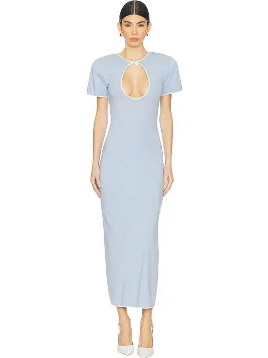 ROWEN ROSE Cut Out Maxi Dress - Blue