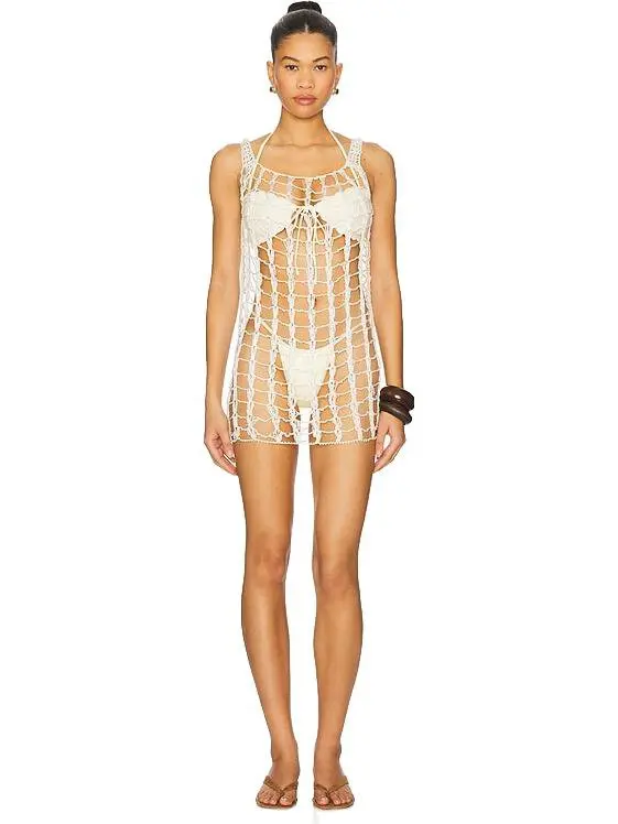 House Of Harlow 1960 X Neeka Beaded Mini Dress - Ivory