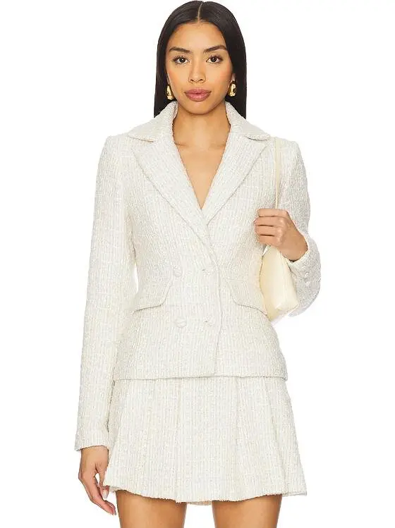 MORE TO COME Ashtyn Tweed Blazer - Cream Multi