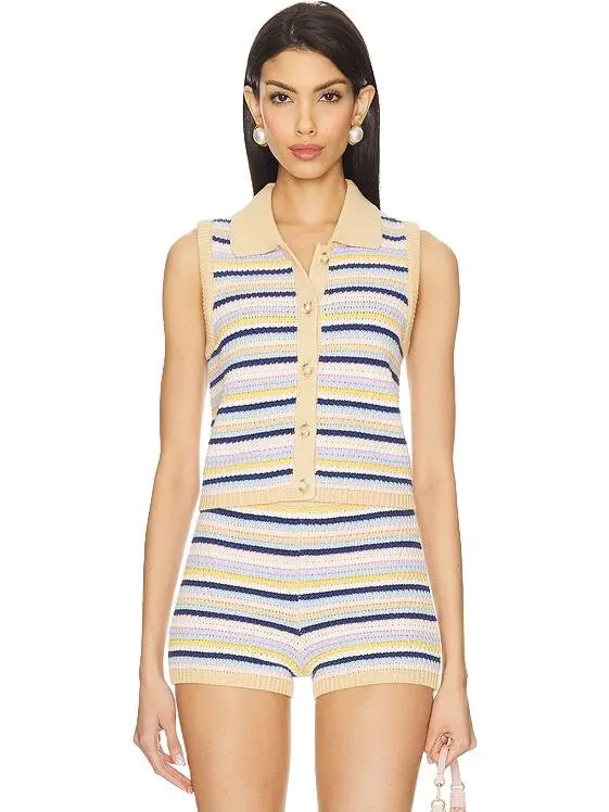 LOVERS AND FRIENDS Donna Polo Top - Tan