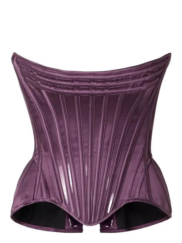 WIEDERHOEFT Wasp Strapless Bustier Top - Purple