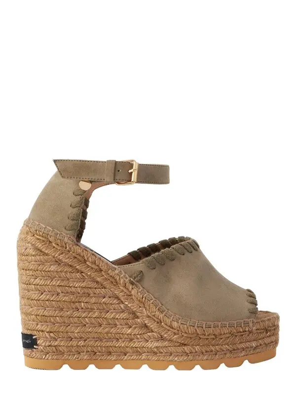 Stella McCartney Gaia Wedge Espadrilles - Green