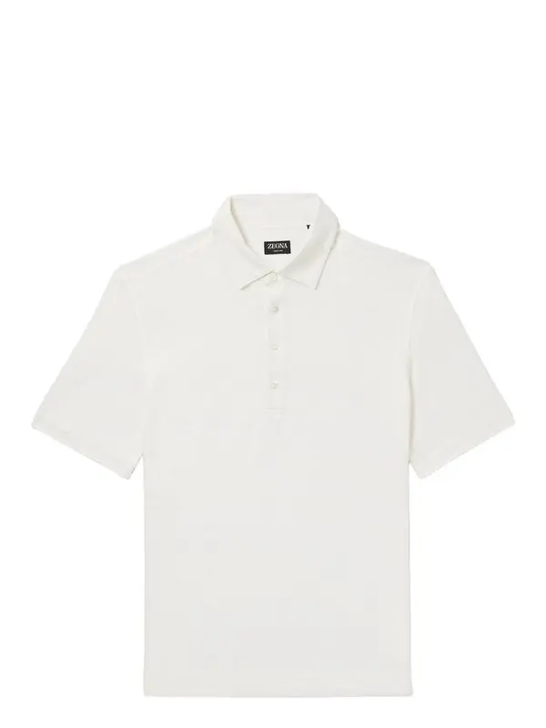 Zegna Oasi Linen Polo Shirt - White