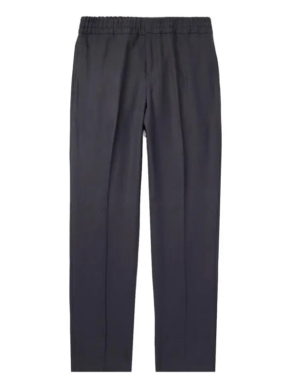 Zegna Straight-leg Linen-twill Trousers - Blue