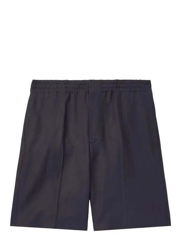 Zegna Straight-leg Linen Shorts - Blue