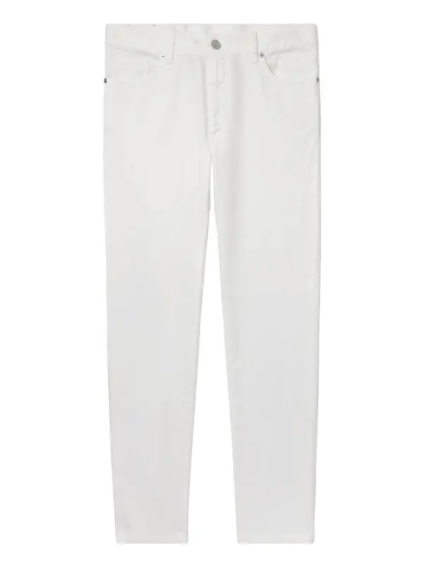 Zegna Roccia Slim-fit Garment-dyed Trousers - White