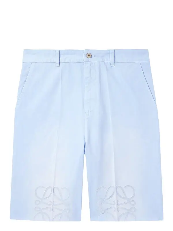 Loewe Paula's Ibiza Straight-leg Cotton-twill Shorts - Blue