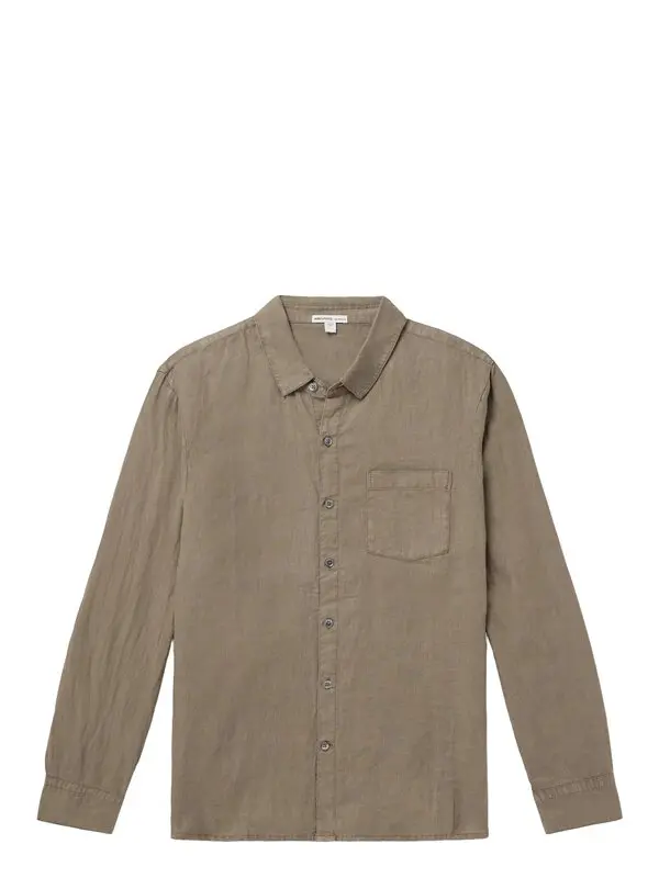 JAMES PERSE Garment-dyed Linen Shirt - Neutrals
