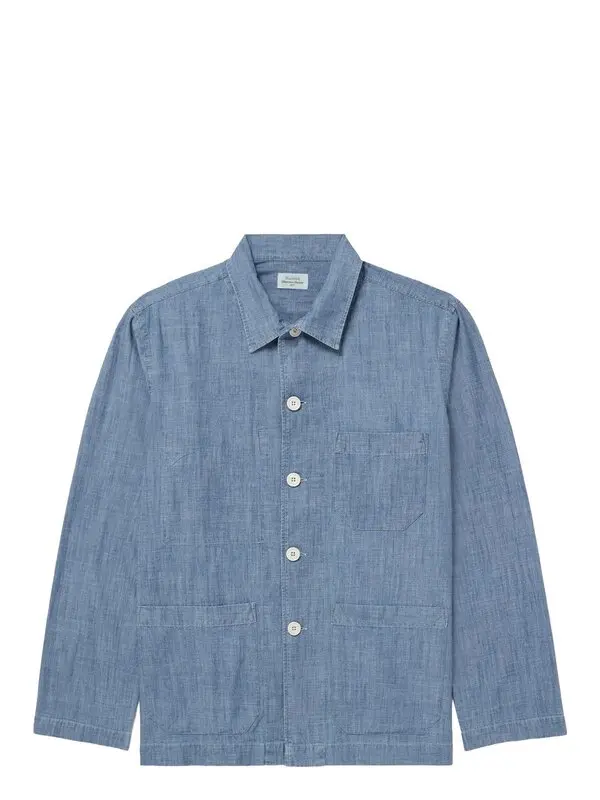 Hartford Perry Cotton-chambray Overshirt - Blue