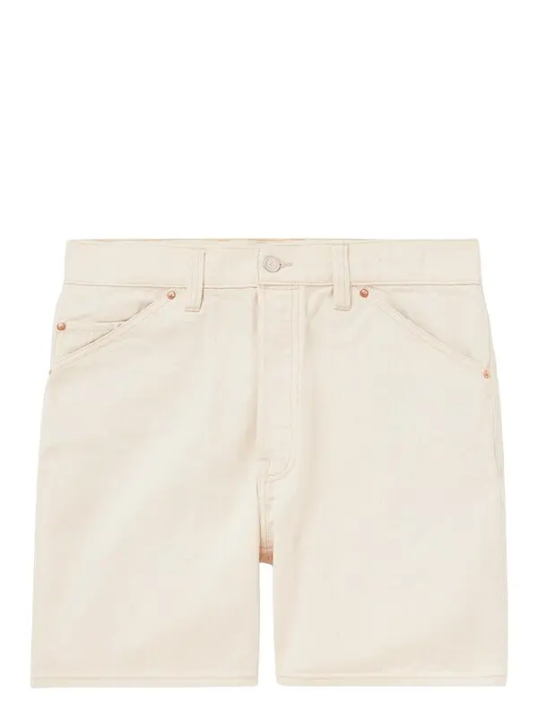 DRAKE'S Straight-leg Pleated Cotton-twill Shorts - Neutrals