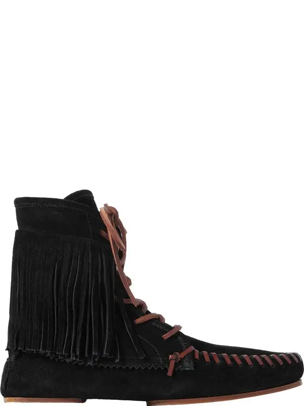 Paris Texas Indiana Fringed Ankle Boots - Black
