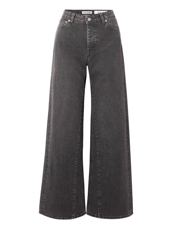 Our Legacy Treble Cut Paneled High-rise Wide-leg Jeans - Gray