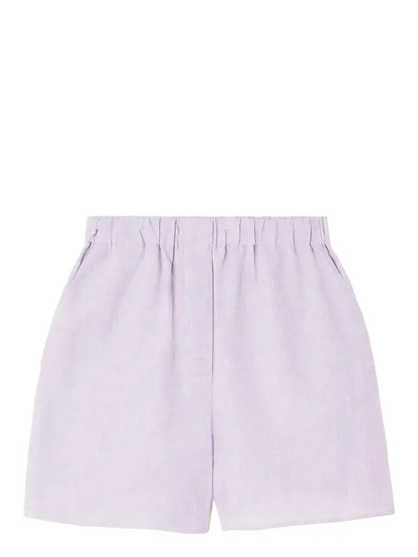 Loro Piana Angelo Linen Bermuda Shorts - Purple