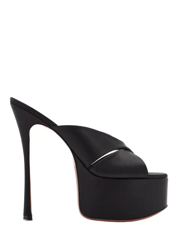 Amina Muaddi Salma Platform Sandals - Black