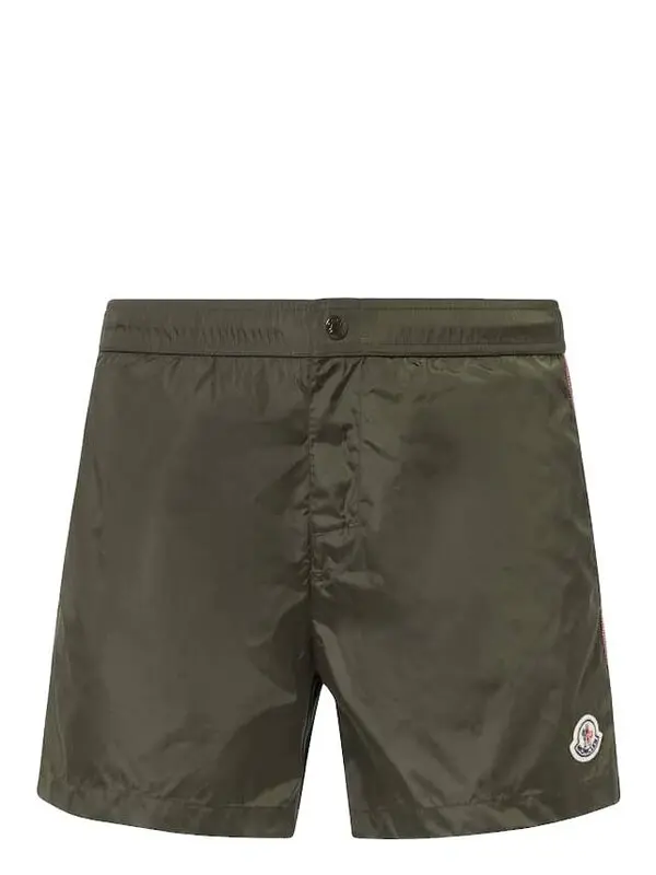 Moncler Logo Swim Trunks - Green
