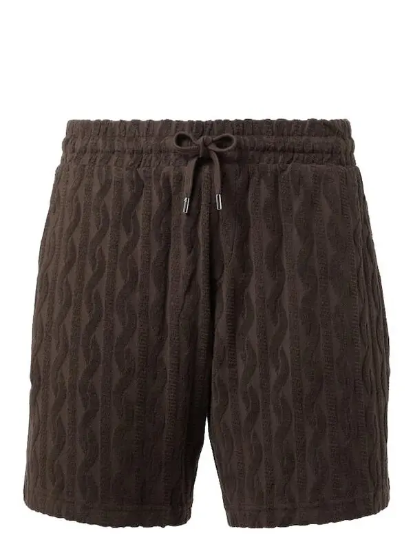 Frescobol Carioca Augusto Cotton Jacquard Shorts - Brown