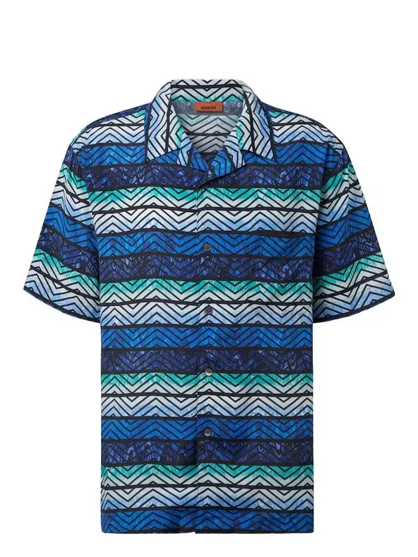 Missoni Zigzag Bowling Shirt - Blue