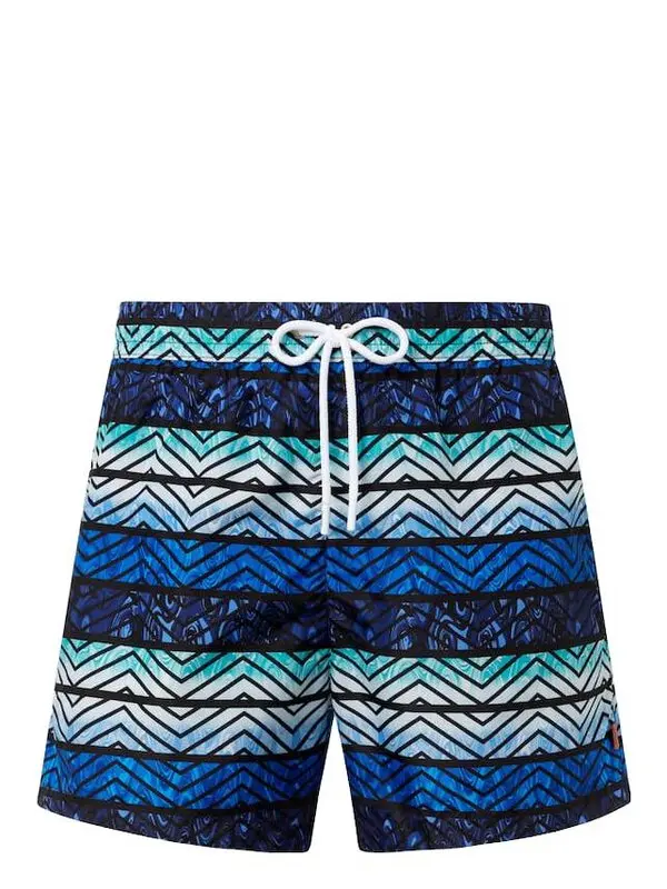 Missoni Zigzag Printed Swim Trunks - Blue