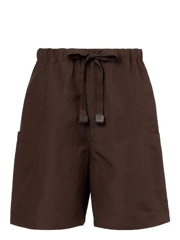Max Mara Quebec Linen And Silk Shorts - Brown