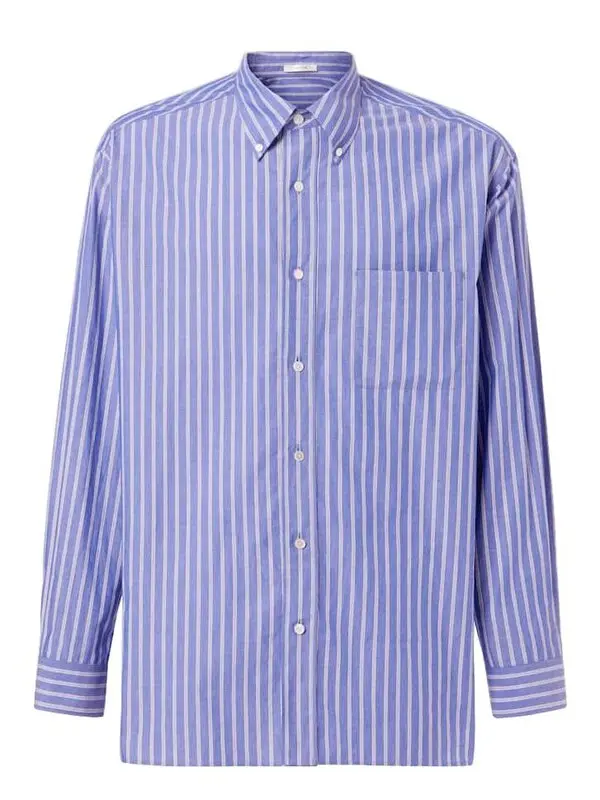 THE ROW Bresson Striped Cotton Poplin Shirt - Blue
