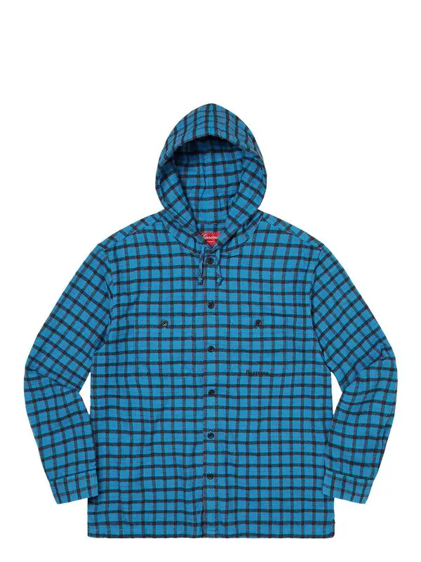 Supreme Mini Plaid Hooded Shirt - Blue