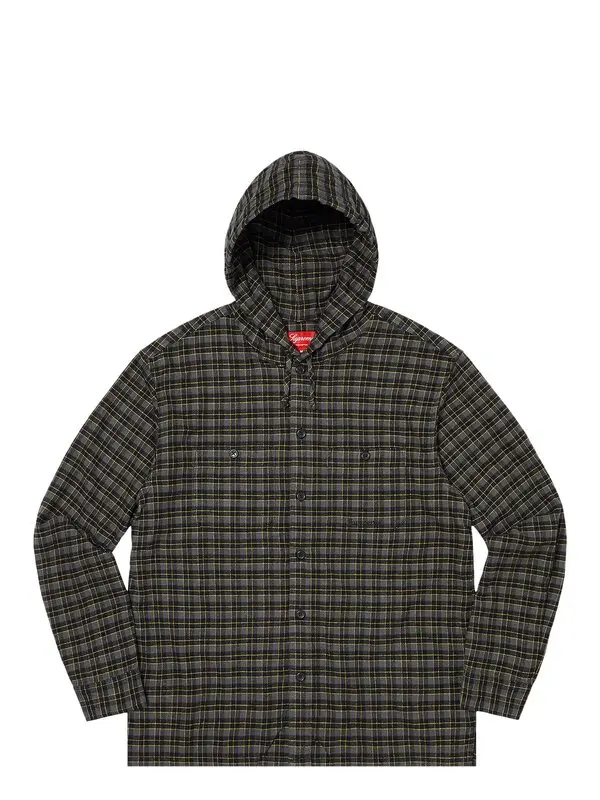 Supreme Mini Plaid Hooded Shirt - Black