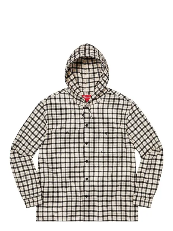 Supreme Plaid Hooded Shirt - White