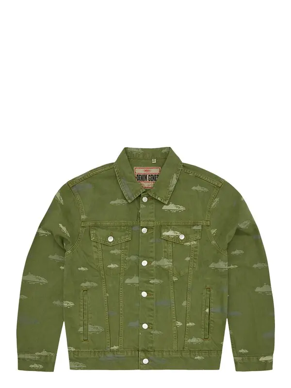 CORTEIZ Alcatraz Pattern Denim Jacket - Green