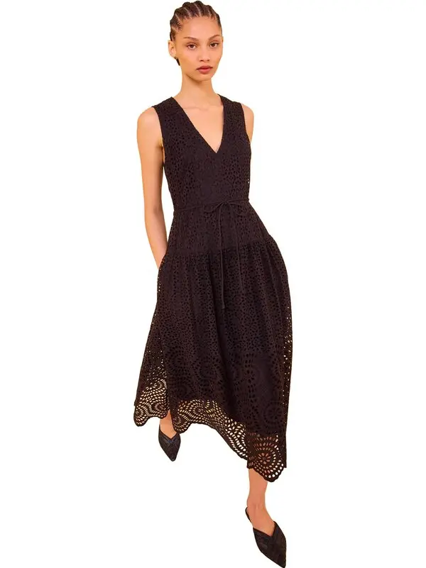 Ulla Johnson Etna Sleeveless Midi Dress - Noir