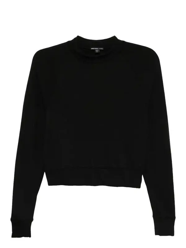 JAMES PERSE French Terry Cropped T-shirt - Black