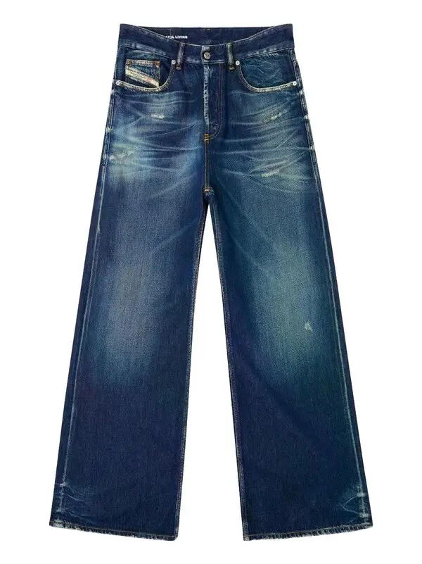 Diesel D-rise Wide-leg Jeans - Blue