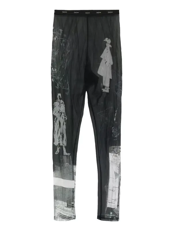 Yohji Yamamoto Semi-sheer Trousers - Black