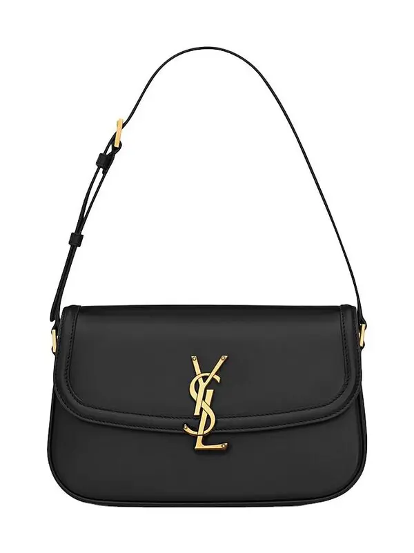 Saint Laurent Solferino Medium Shoulder Bag - Black Lambskin/gold