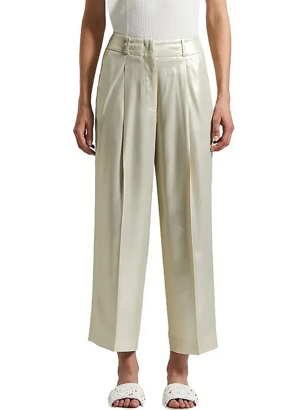 Peserico High Waisted Wide Leg Pants - Quartz Sand