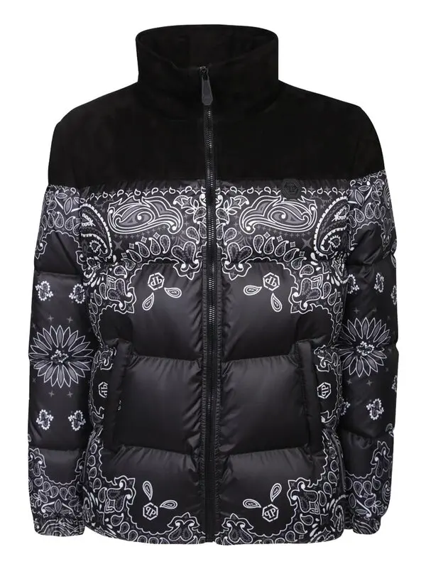 Philipp Plein Jacket With Suede Details - Black