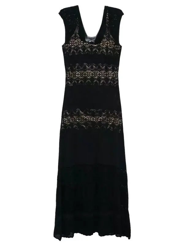 TWINSET Crochet-detailed Maxi Dress - Black