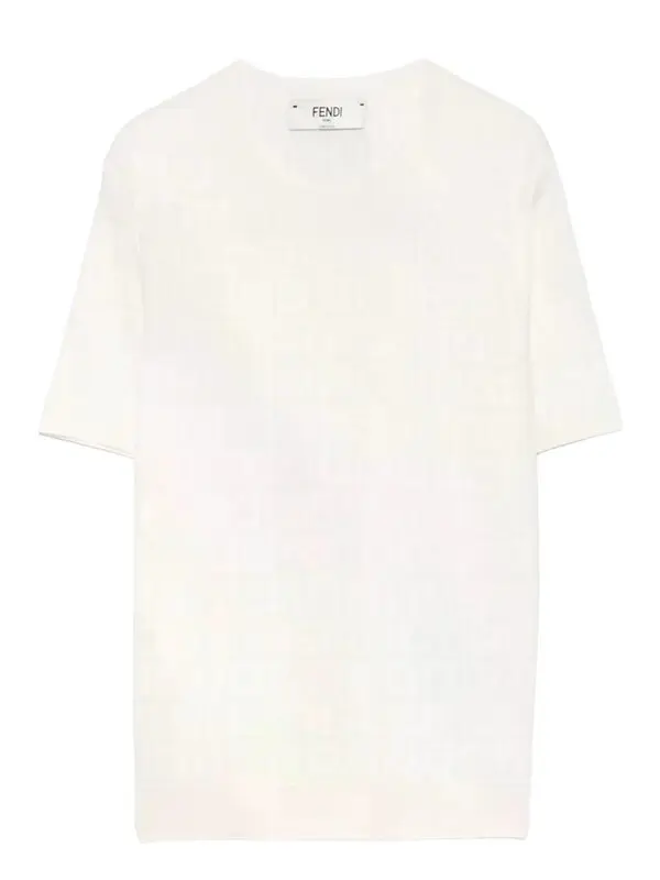 Fendi Ff-jacquard T-shirt - White