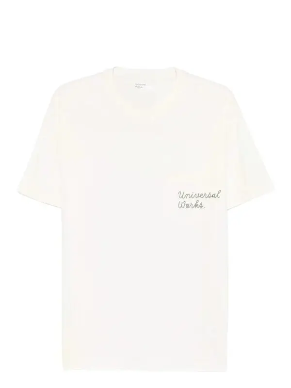 Universal Works Logo-print T-shirt - Neutrals