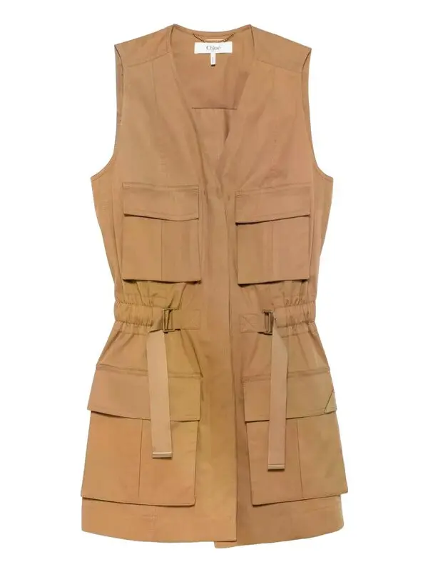 Chloé Cotton Waistcoat - Brown