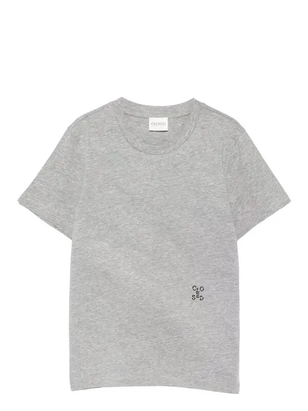 Closed Logo-embroidered T-shirt - Grey