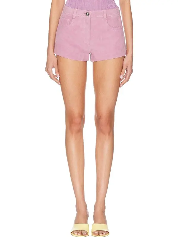 Versace Leather Mini Short - Dusty Mauve