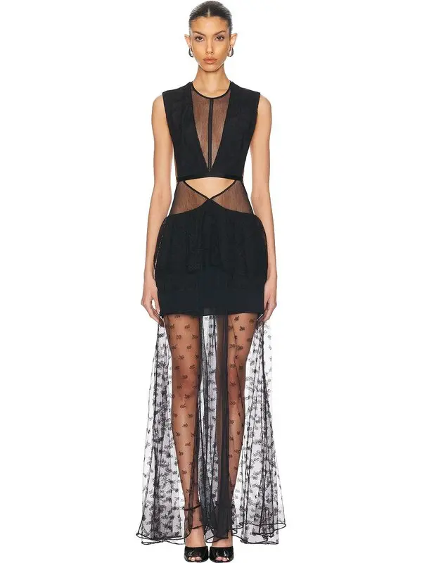 Stella McCartney Chantilly Lace Maxi Dress - Black