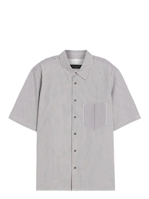 Rag & Bone Dalton Striped Cottonblend Poplin Shirt - Brown
