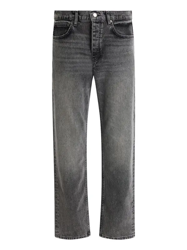 FRAME Straight Faded Denim Jeans - Charcoal