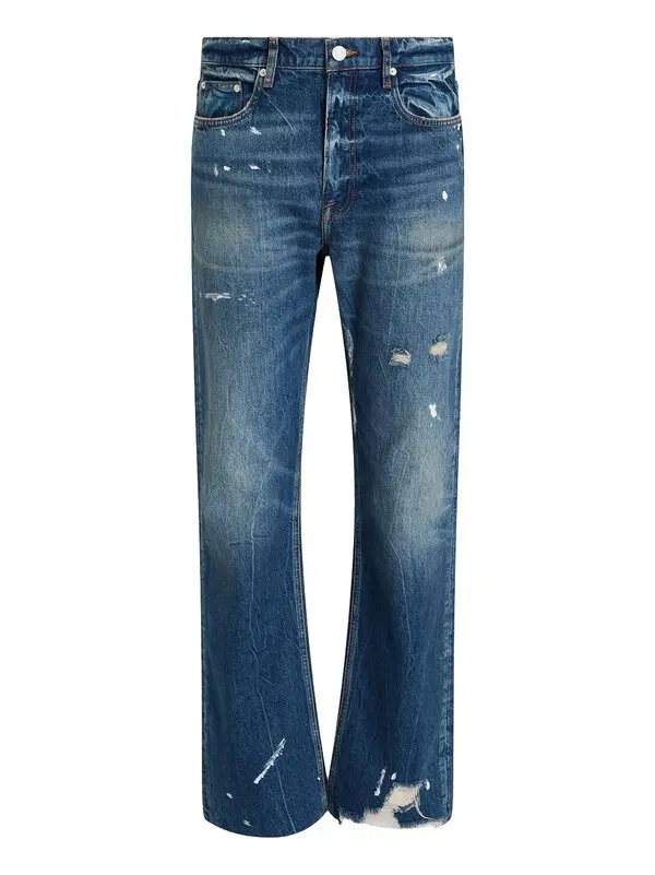 FRAME The Boxy Distressed Jeans - Dark Denim